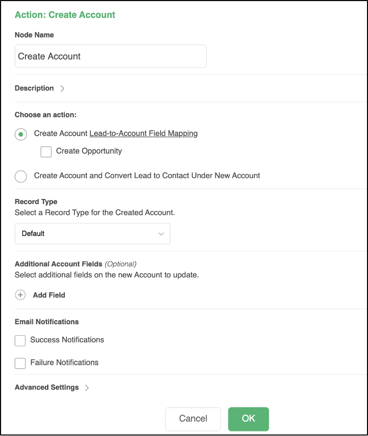 Routing - Create Account Node Guide – LeanData Help Center
