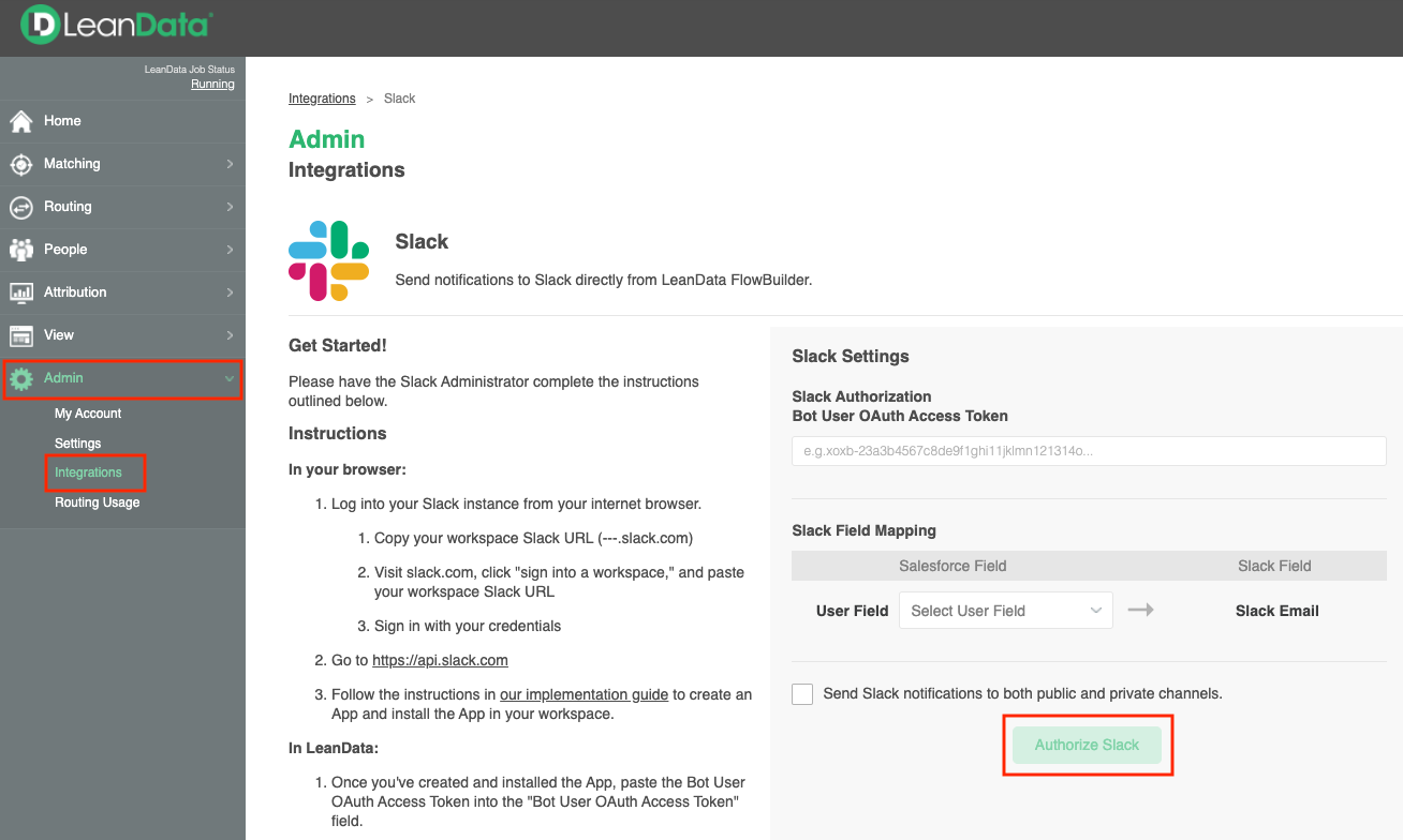 Routing - LeanData - Slack FlowBuilder Integration – LeanData Help Center