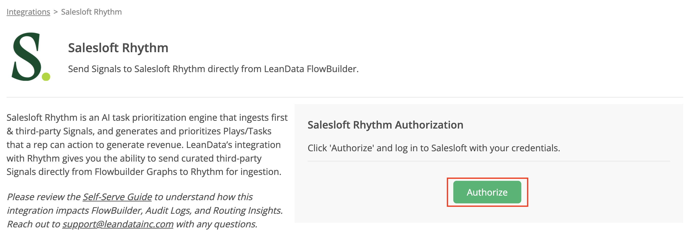 LeanData-Salesloft Send Rhythm Signal Integration – LeanData Help Center LeanData-Salesloft Send Rhythm Signal Integration – LeanData Help Center
