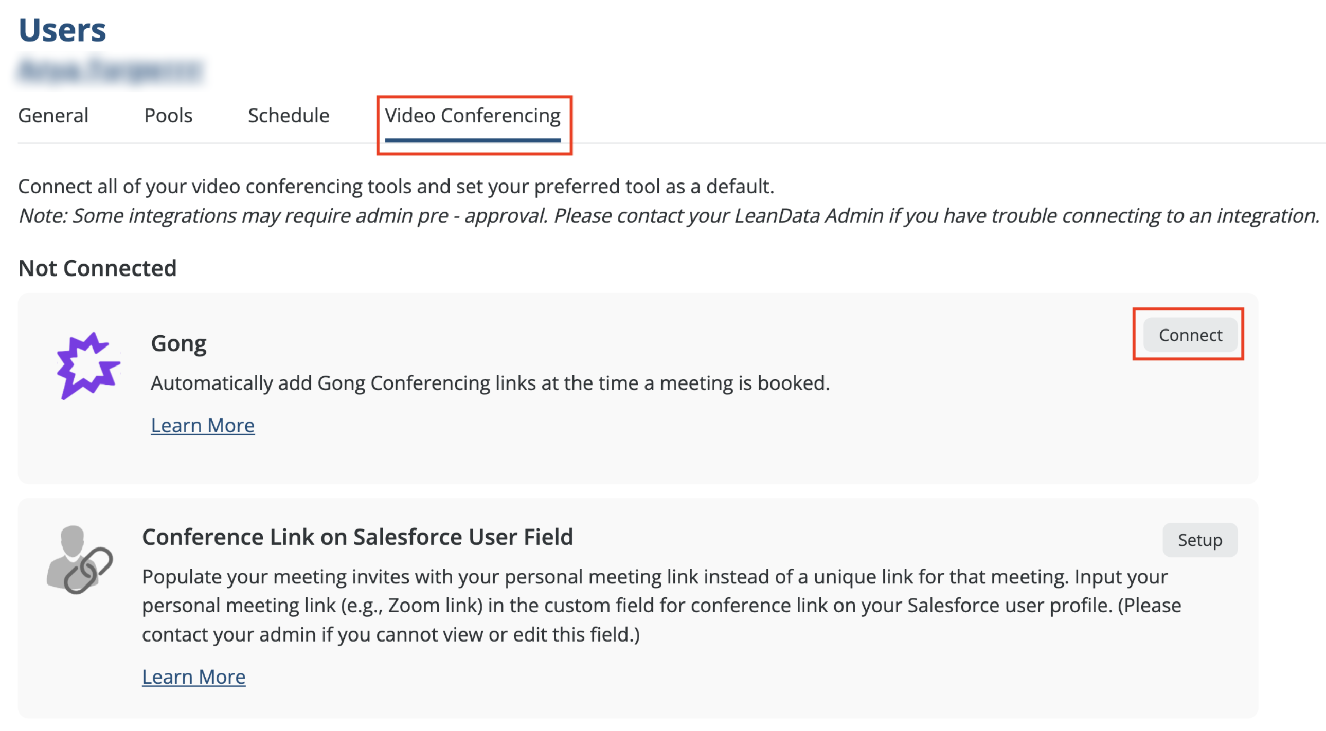 LeanData BookIt - Gong Conferencing Integration – LeanData Help Center